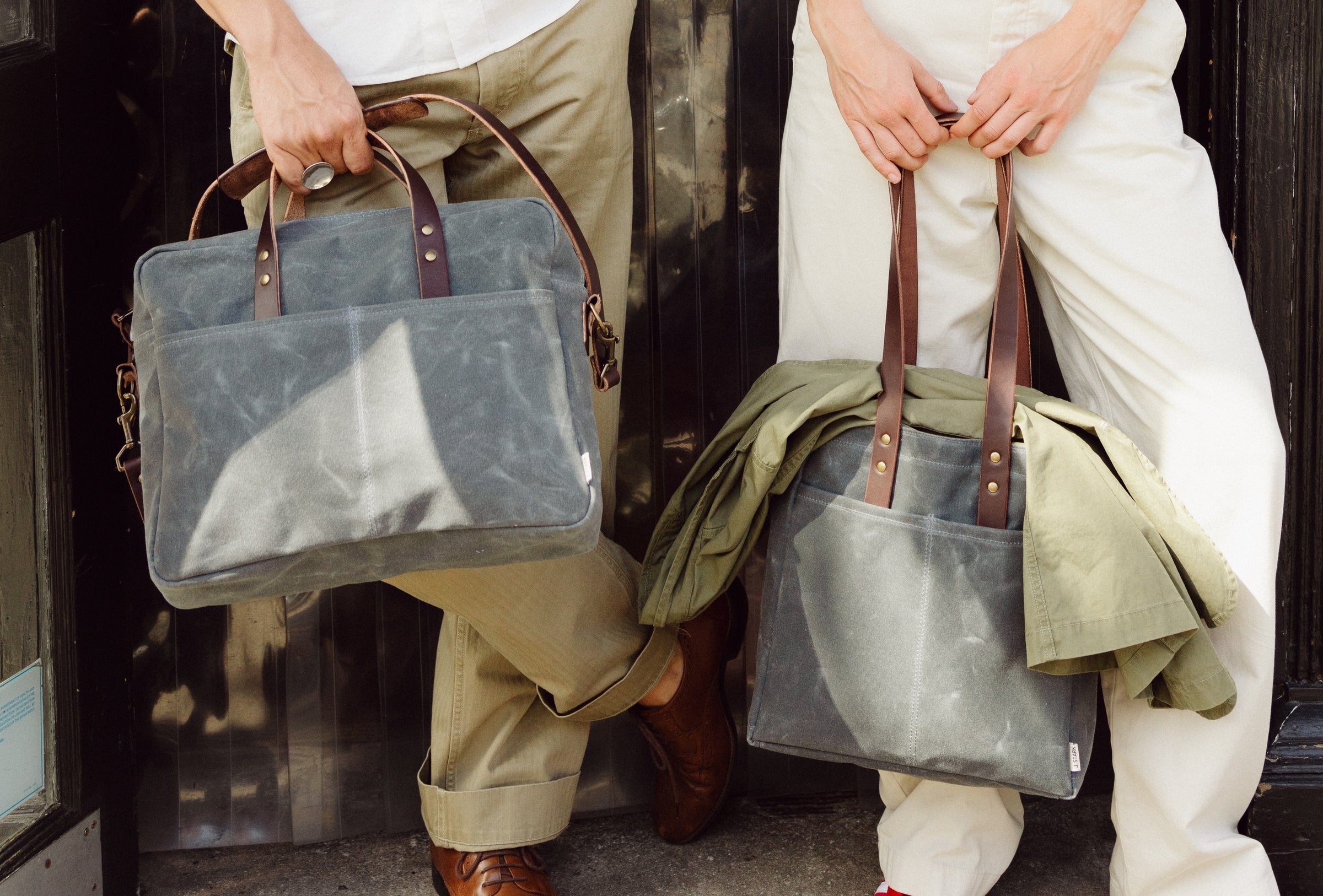 Minimalistic backpacks, tote bags, travel bags, and leather goods.